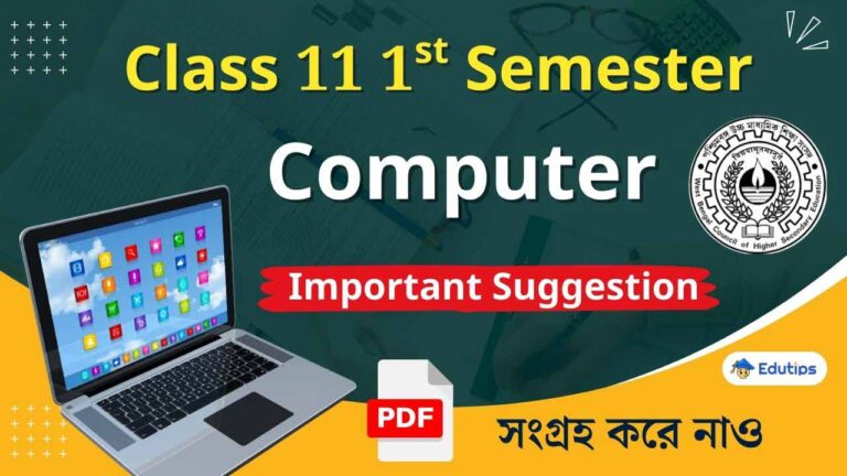 Class 11 1st Semester Computer Application Suggestion MCQ Question ...